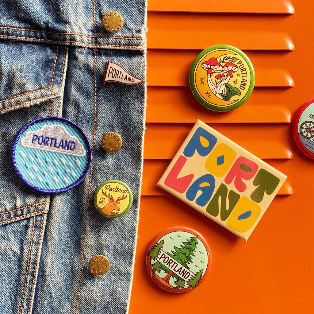 Portland Color Block Letters Magnet – Badge Bomb Wholesale