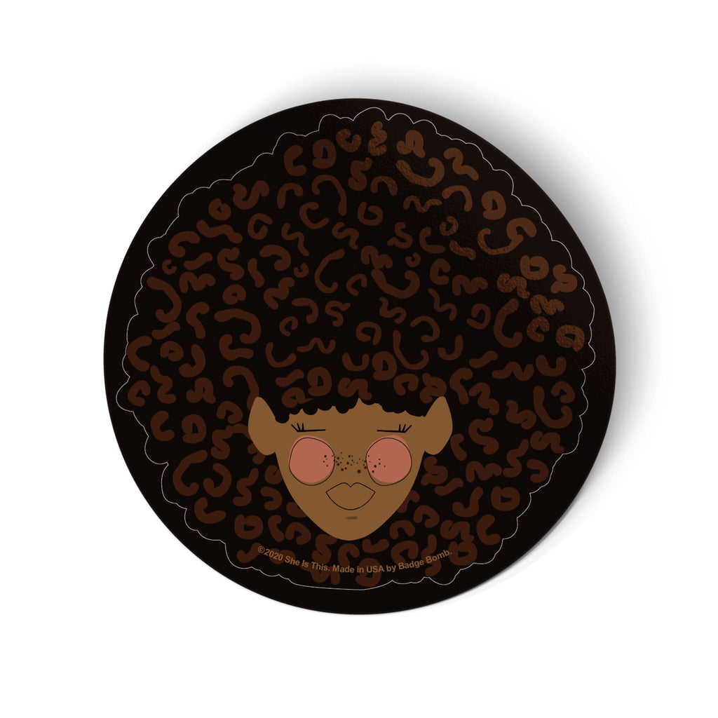 Afro Color in Bloom Sticker by She Is This + Badge Bomb – Badge Bomb ...